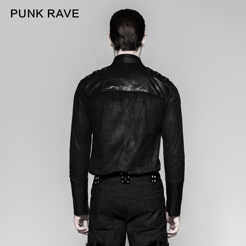 Heavy Metal Texture Shoulder Leather Coating Punk Shirts– PUNK RAVE UK